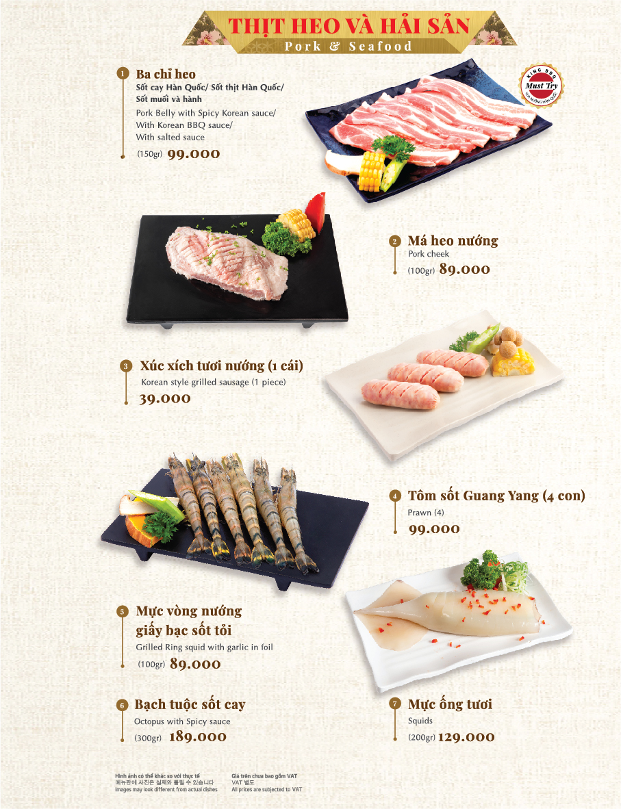 Menu Buffet - KingBBQ